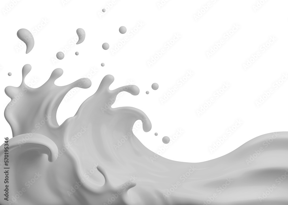 Milk splash png file , 3D Rendering, 3D illustration Stock Illustration ...