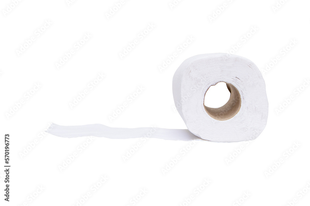 Toilet paper roll sanitary and household Isolated on cutout PNG. Close ...