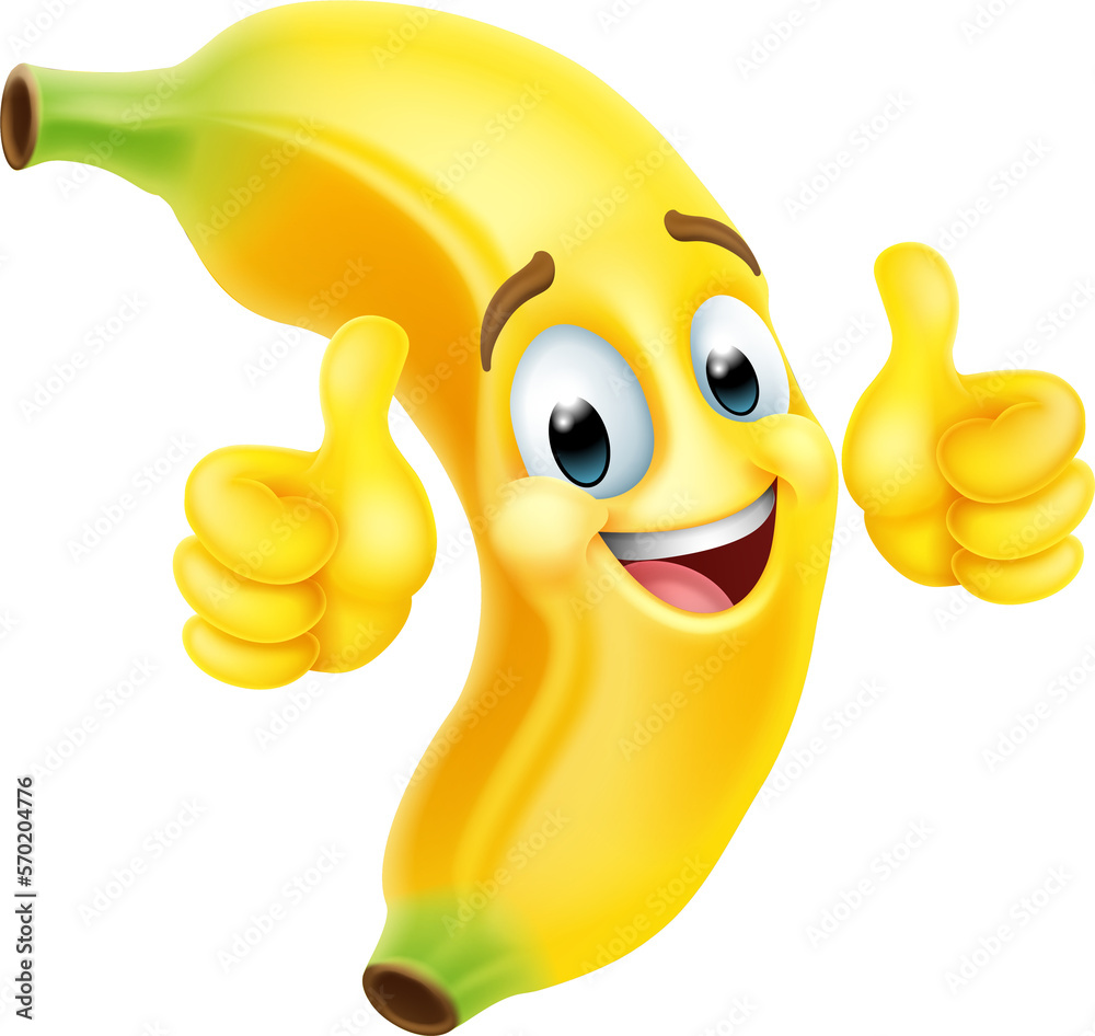 Banana Fruit Cartoon Character Emoji Mascot Stock Illustration | Adobe ...