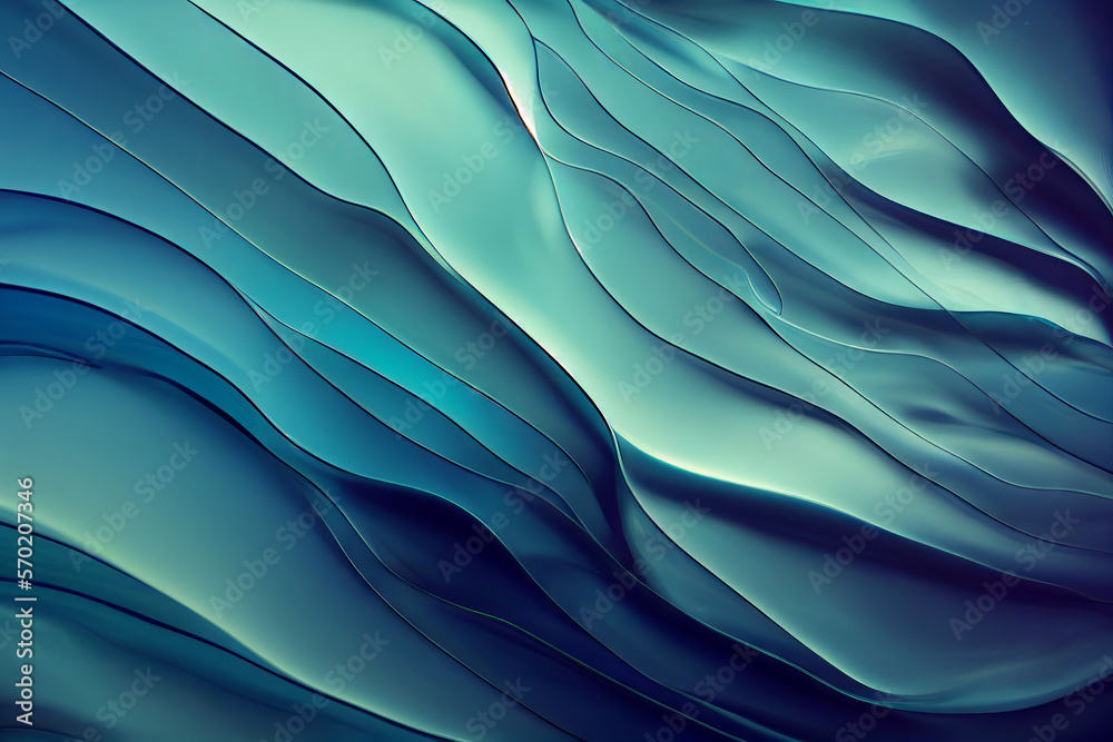 Abstract blue wavy wallpaper. Waves background with curvy details ...