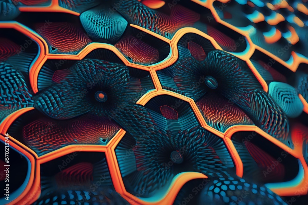 abstract pattern made up of interconnected shapes and lines ...