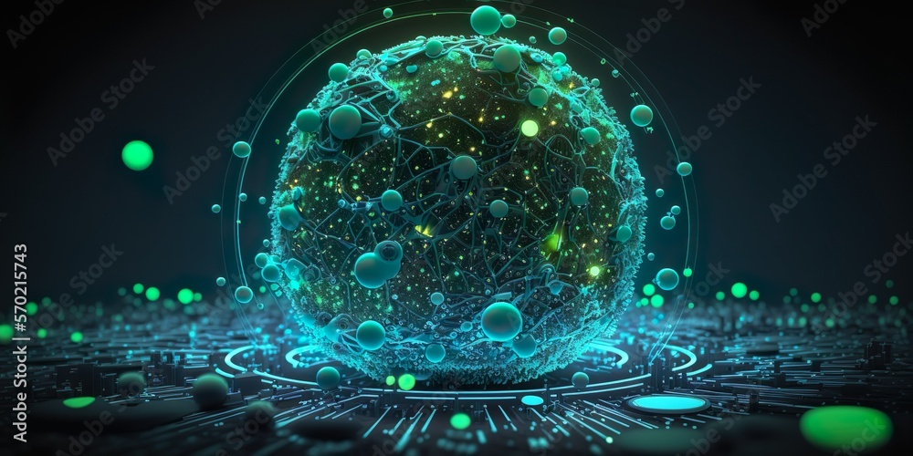 Electronic Big Data Circle connecting millions of Digital Nodes ...