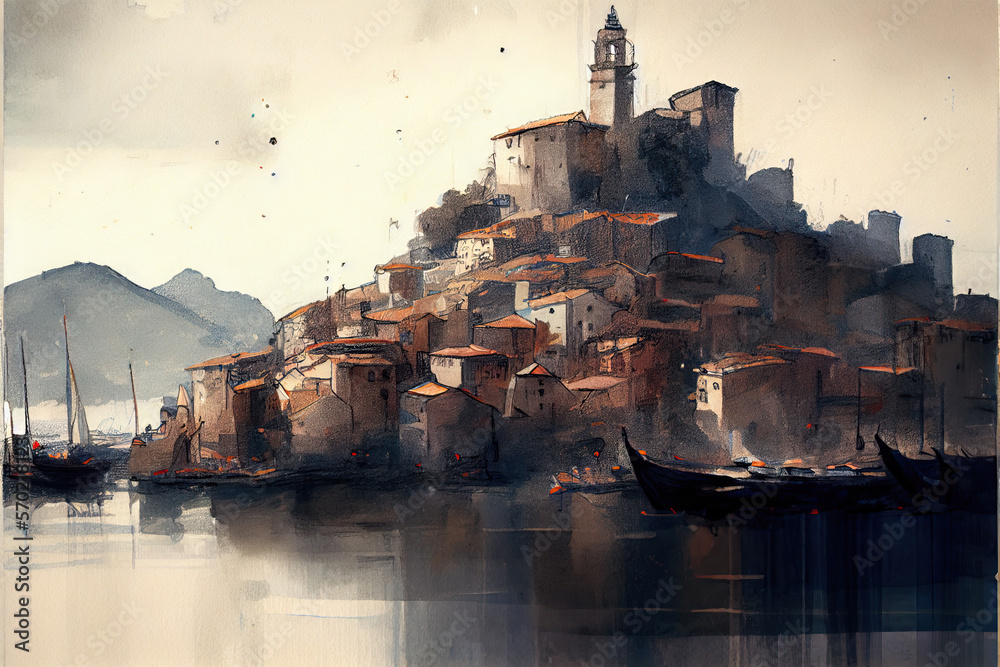 High-rise and Strange shaped buildings.Tree-lined.Concept Art Scenery ...