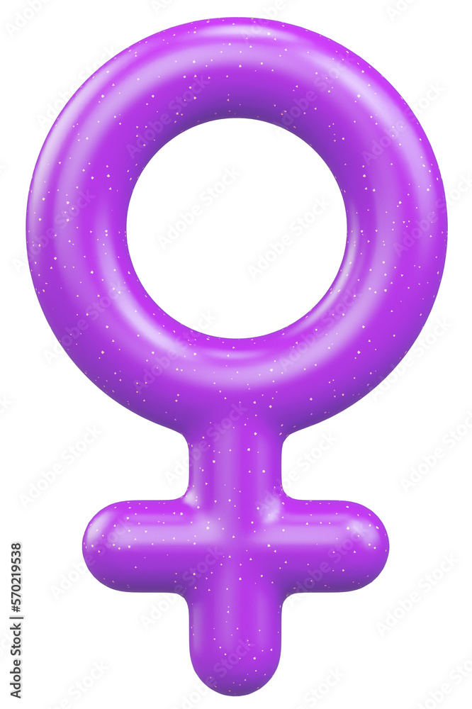 ภาพประกอบสต็อก Isolated purple female symbol on transparent background. Cut out icon for ...