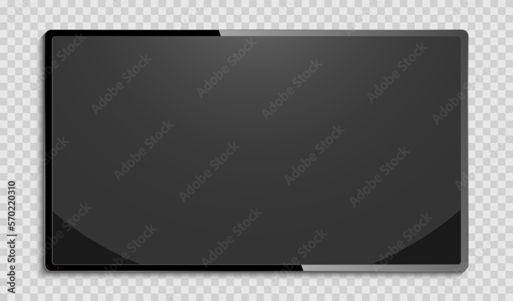Realistic black modern thin frame display computer monitor. PNG stock ...