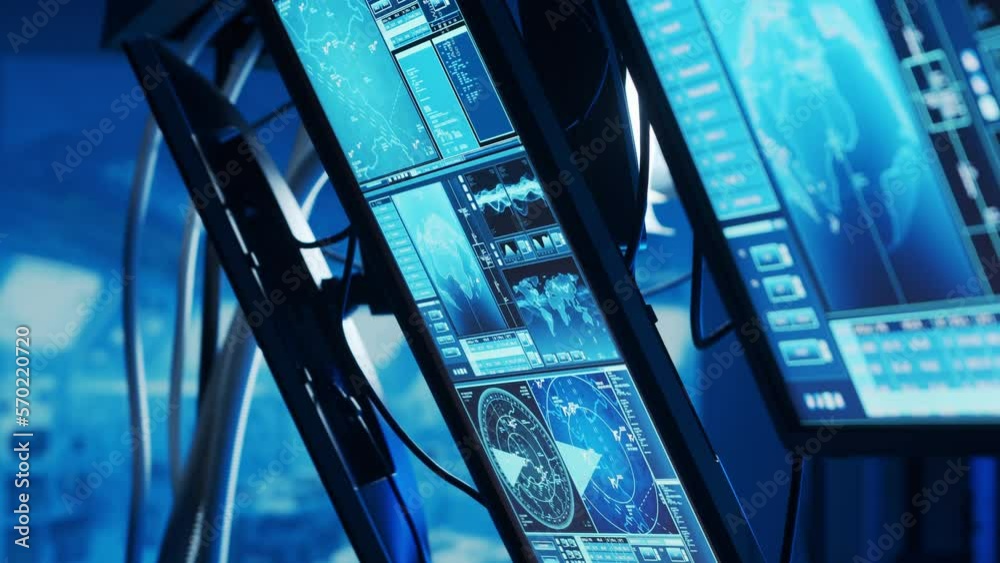 Futuristic spaceship control panel interface. Spacecraft digital ...