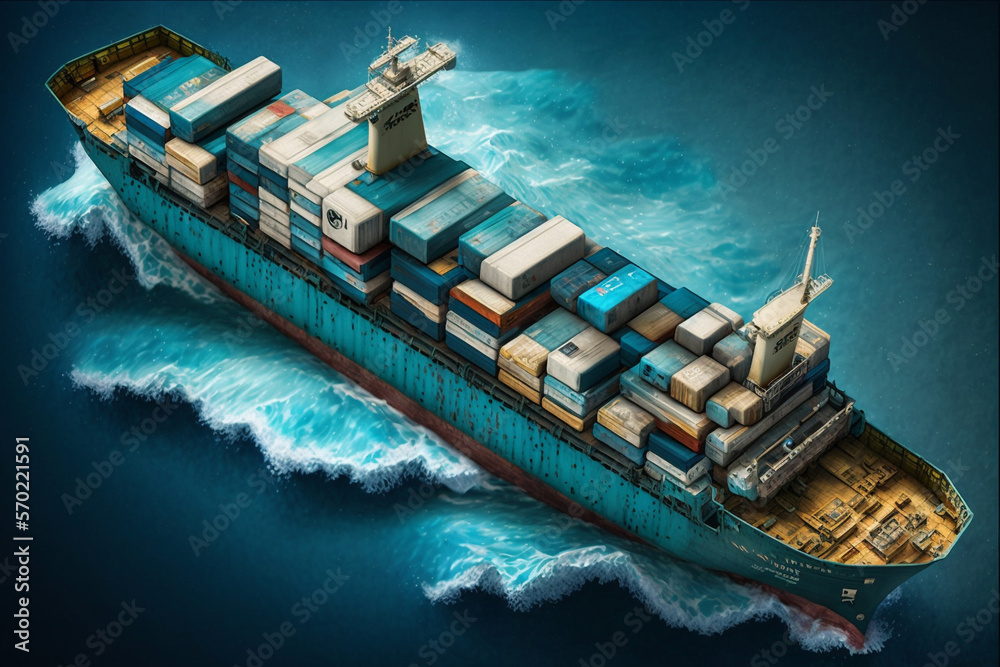 Container cargo ship in import and export for business commercial trade ...