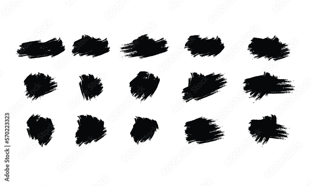 vector paint brush set, brush texture vector set, brush texture ...