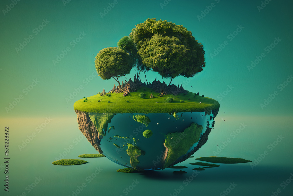 Green world background, Earth day, Environment protection concept ...