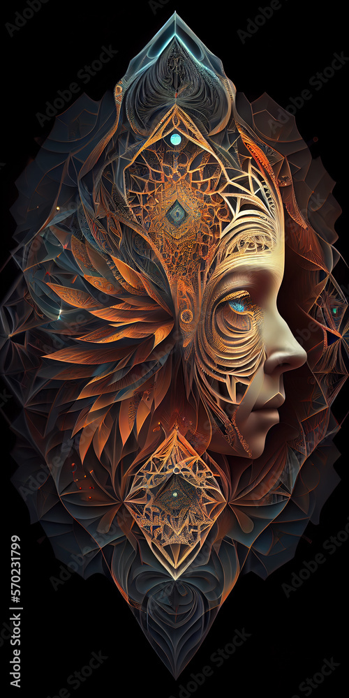 sacred geometry dream catcher, psychedelic pattern, ai generated ...