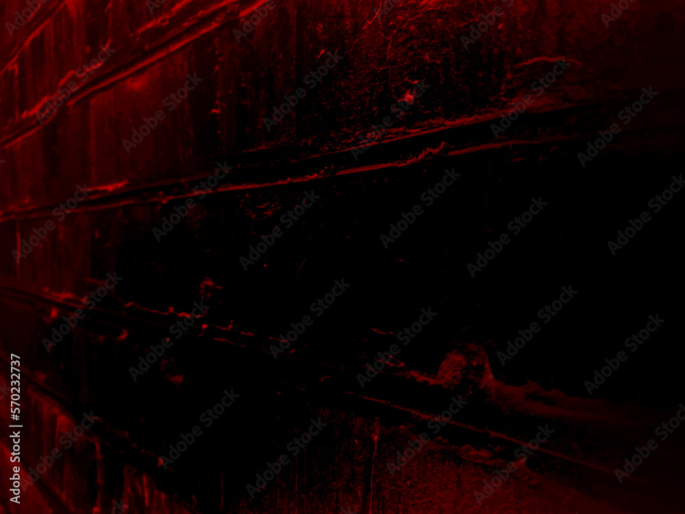 Dark red gradient texture of old smoldering brick wall, vector grunge ...