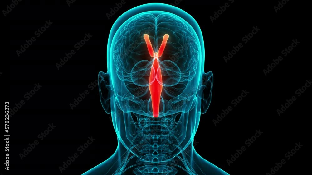 Central Organ of Human Nervous System Brain Anatomy Animation Concept ...