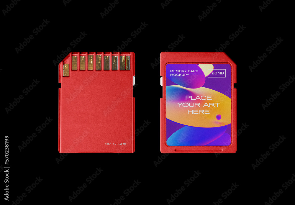 Memory Card Flash SD Compact Stick Mockup Template Stock Template ...