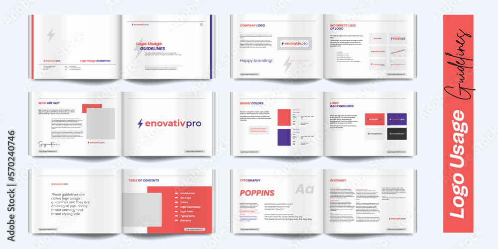 Logo Usage Guideline Design Logo Usage Guidelines Brand Book Stock ...