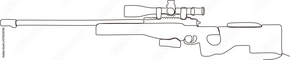 Continuous line drawing of sniper rifle,vector illustration Stock Vector | Adobe Stock
