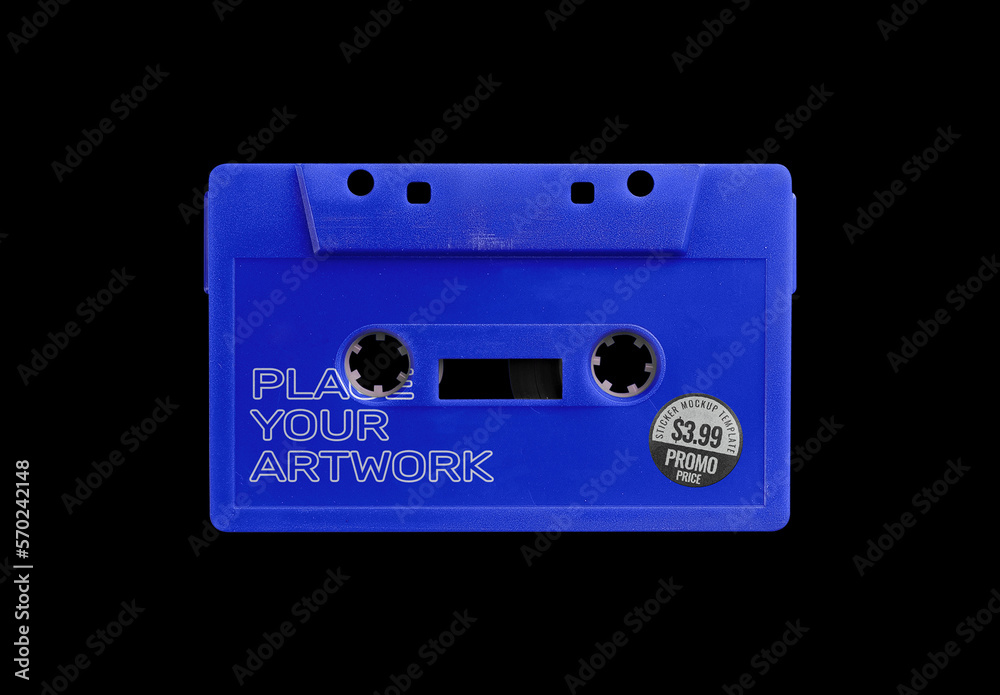 Cassette Tape Compact Case Audio Record Mockup Template Stock Template ...