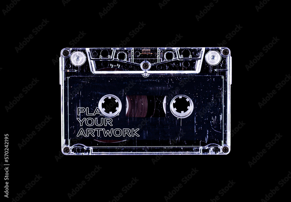 Cassette Tape Compact Case Audio Record Mockup Template Stock Template ...