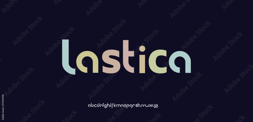 Lastica, a modern alphabet lowercase font. minimalist typography vector ...