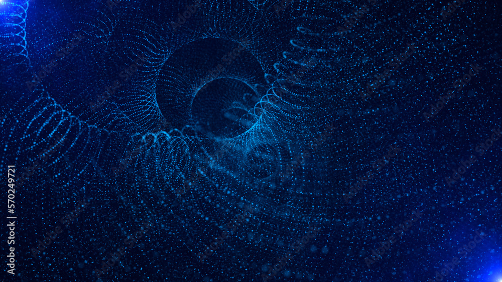 Blue beautiful particle form, futuristic neon graphic Background ...