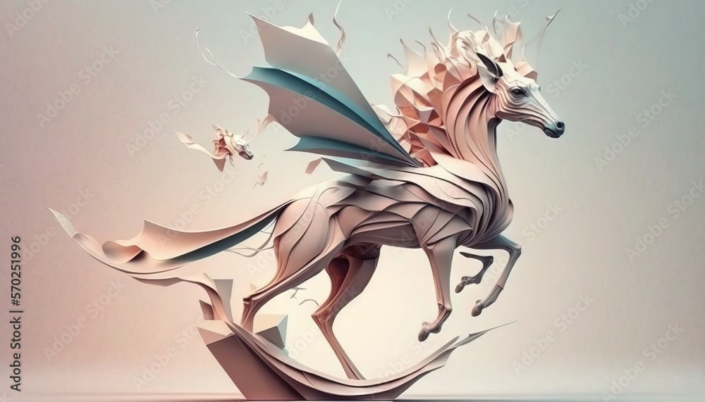 Pegasus Weird animal abstract illustration minimalistic geometric ...