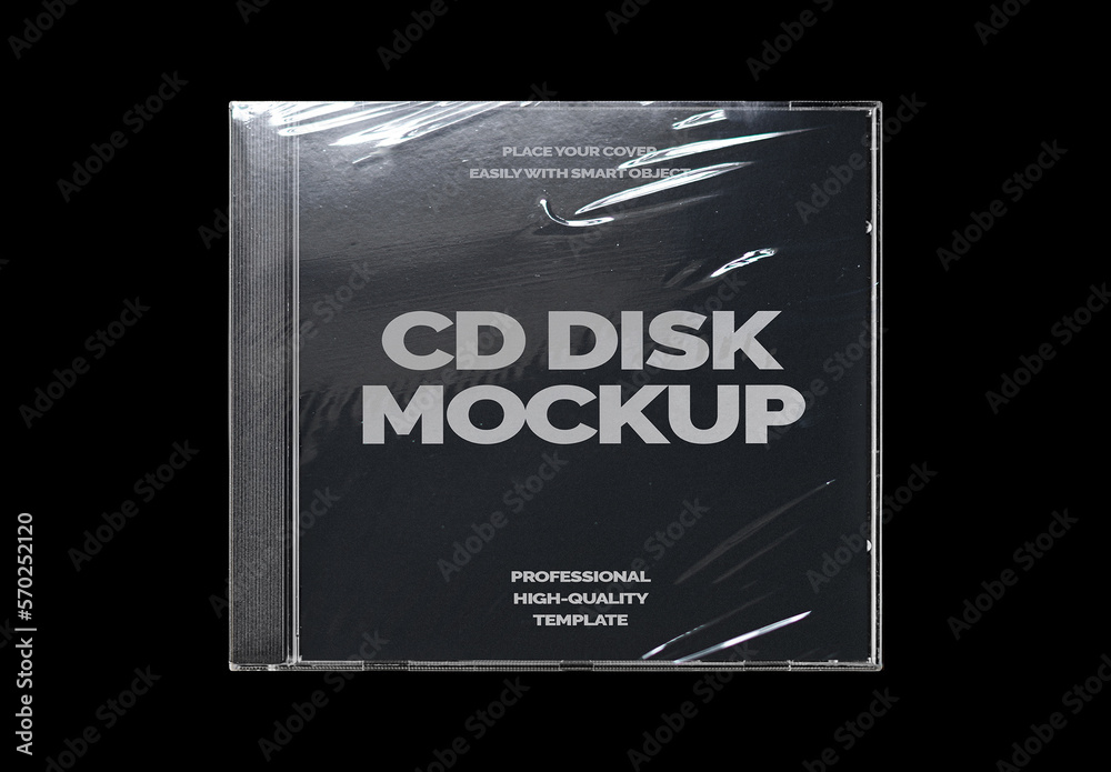 CD Disc Cover Case ROM Data Mockup Template Stock Template | Adobe Stock