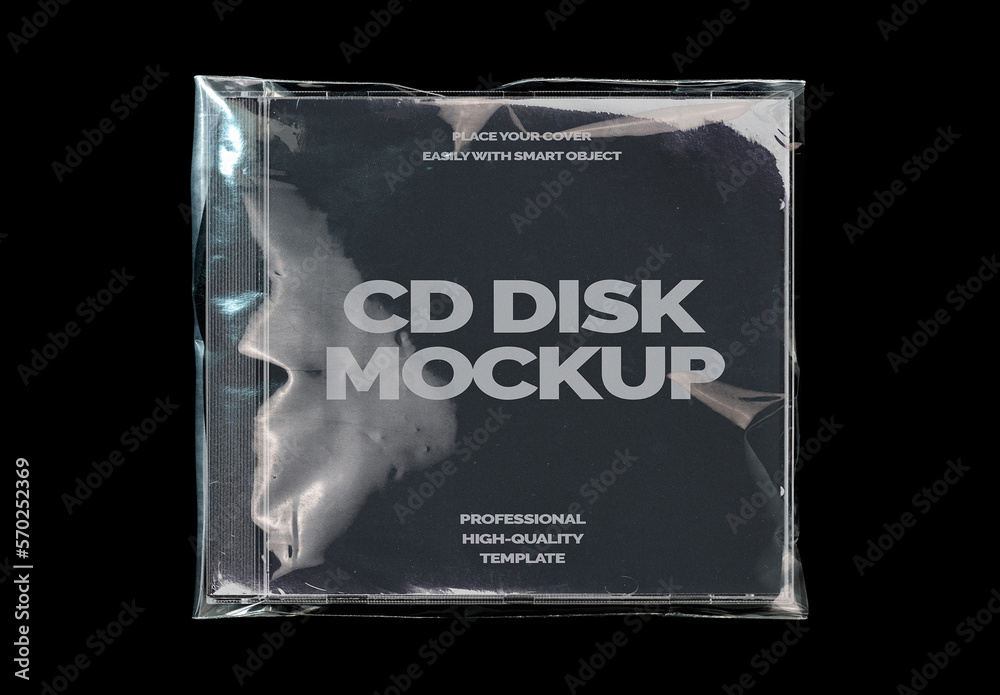 CD Disc Cover Case ROM Data Mockup Template Stock Template | Adobe Stock