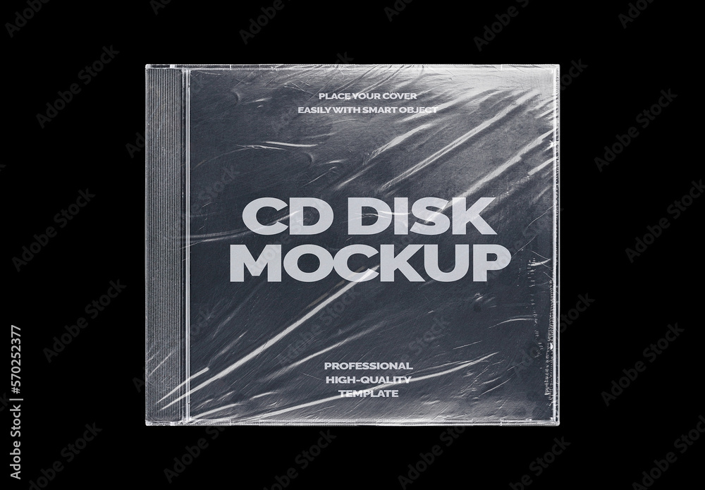 CD Disc Cover Case ROM Data Mockup Template Stock Template | Adobe Stock