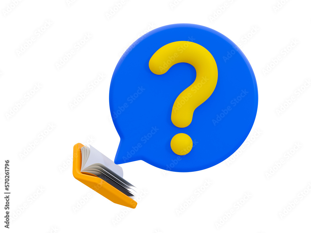 3d minimal questioning icon. problem-solving concept. finding an answer ...