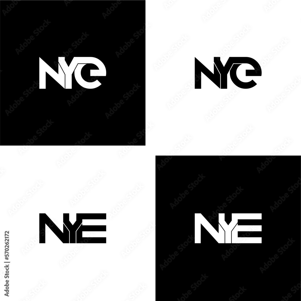 nye typography letter monogram logo design set Stock Vector | Adobe Stock