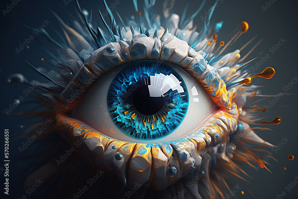 realistic human blue eye detailed close up, new quality universal ...