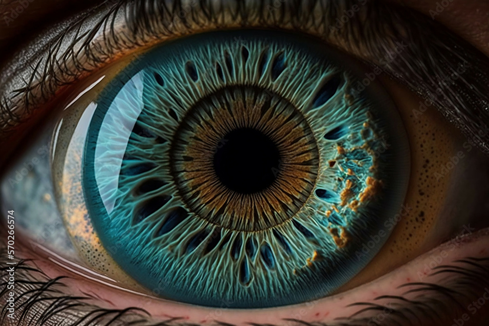 realistic human eye detailed close up, new quality universal colorful ...