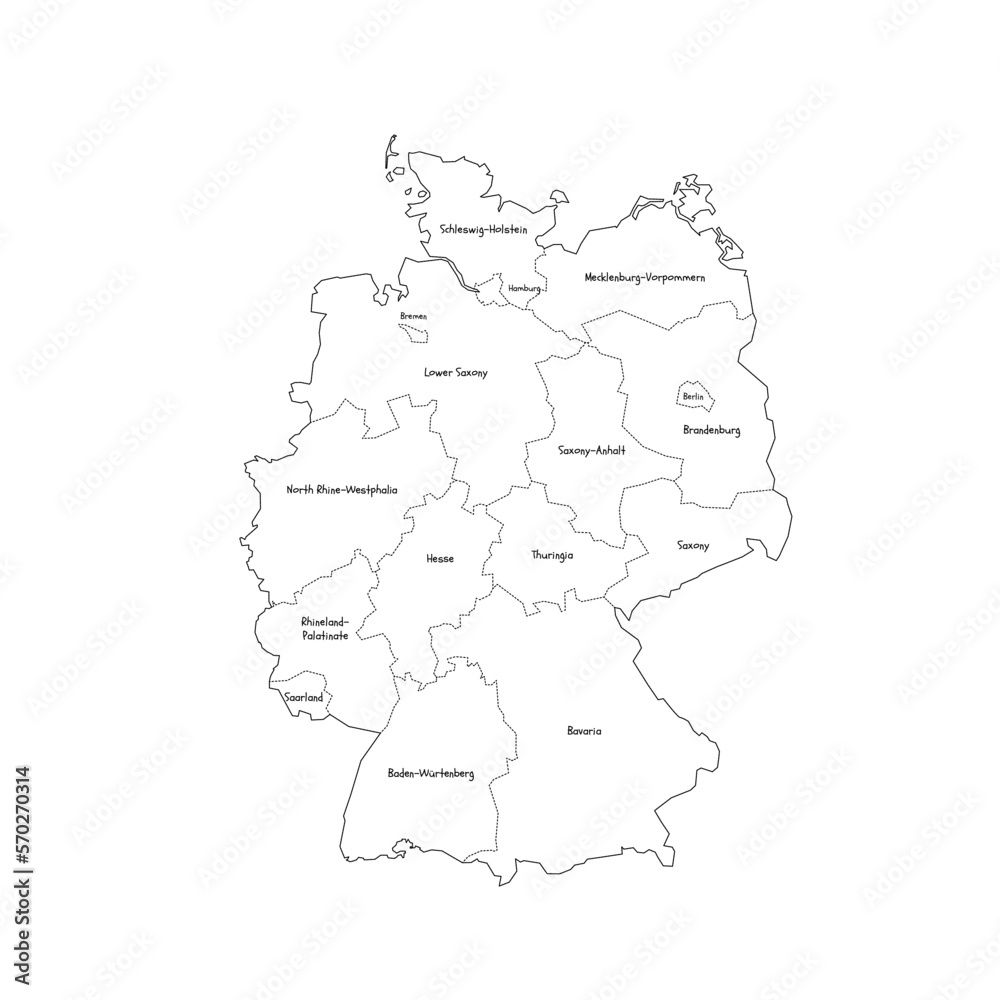 Germany political map of administrative divisions - federal states ...
