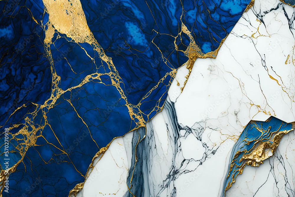 Navy blue marble stone texture with golden veins, Generative AI Stock ...