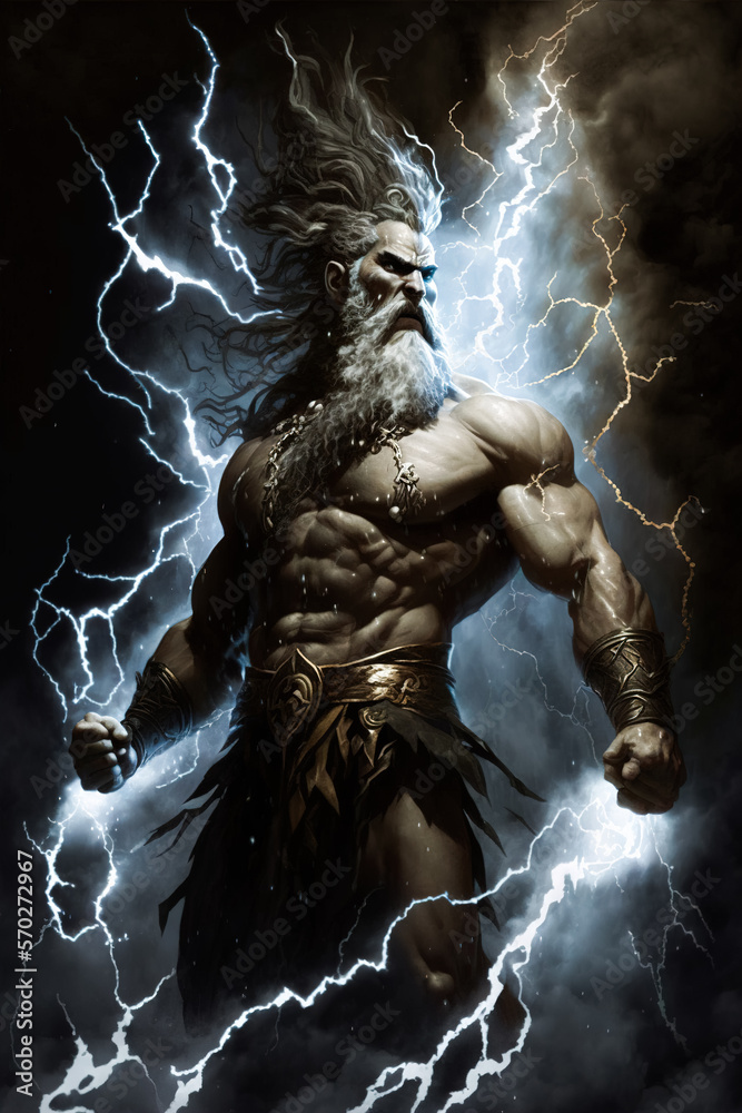 Portrait of Perun, Slavic god of thunder and lightning, generative ai ...