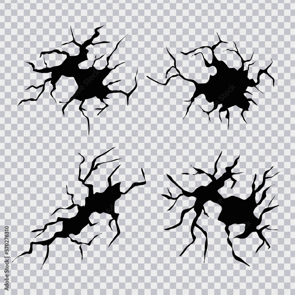 Cracks in ground. Cracks, splits and holes in ground. Vector realistic ...