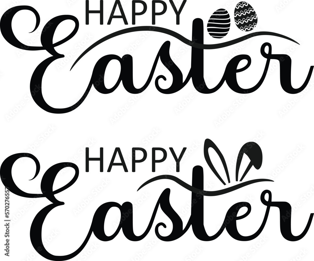 Vetor de Happy Easter Letters with Bunny ears and eggs, ZIP file ...