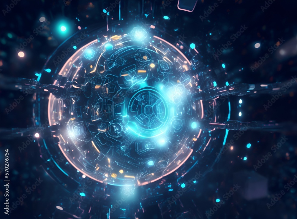 Artificial intelligence technology concept art, futuristic illustration ...