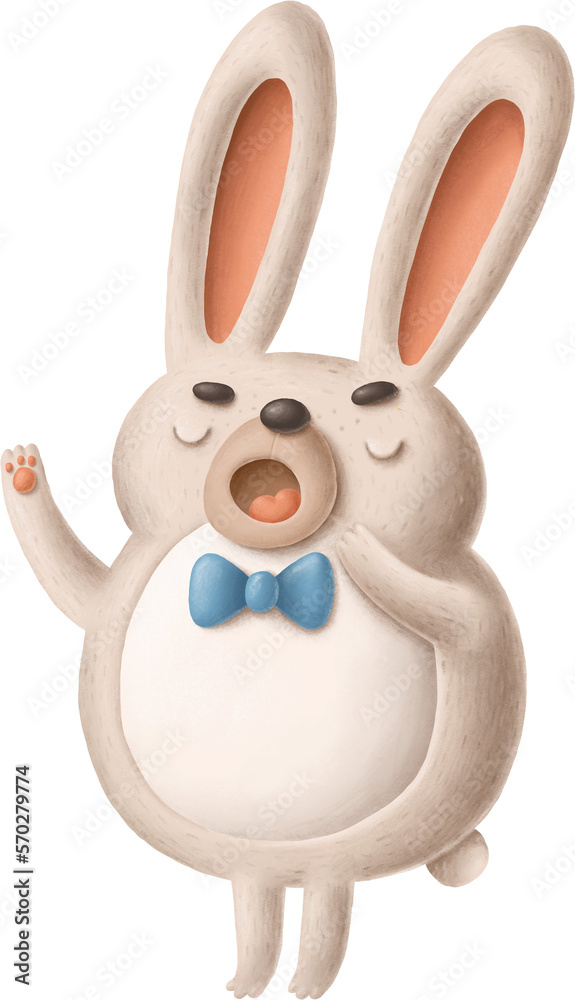 Cartoon singing bunny character illustration Stock Illustration | Adobe ...