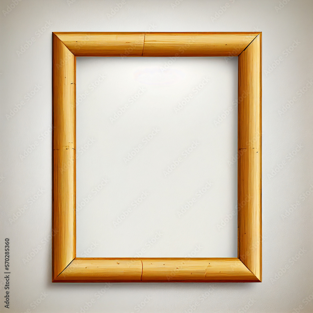 Rectangle wooden border frame in brown, realistic ecological natural ...