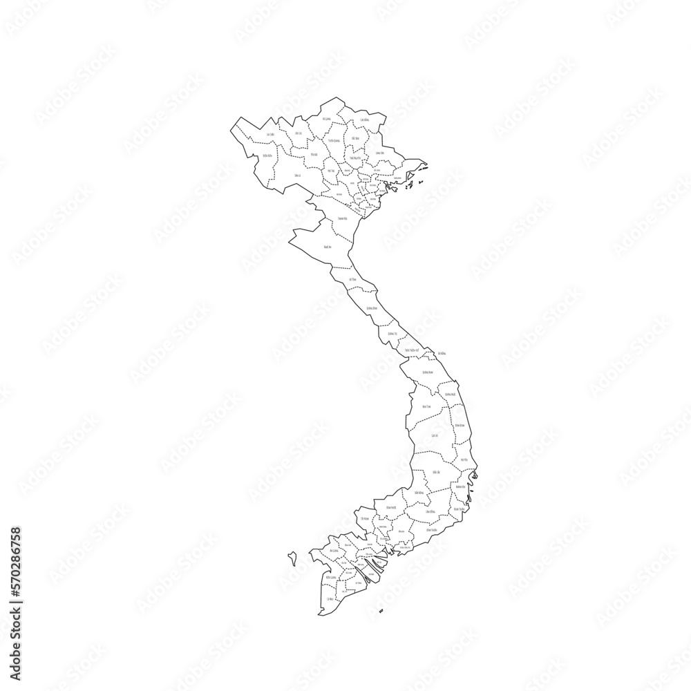 Vietnam political map of administrative divisions - provinces and ...