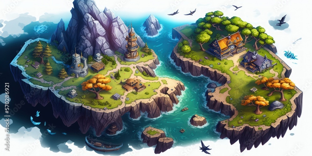 RPG remake with fantasy map and vivid illustration Adventure elements ...