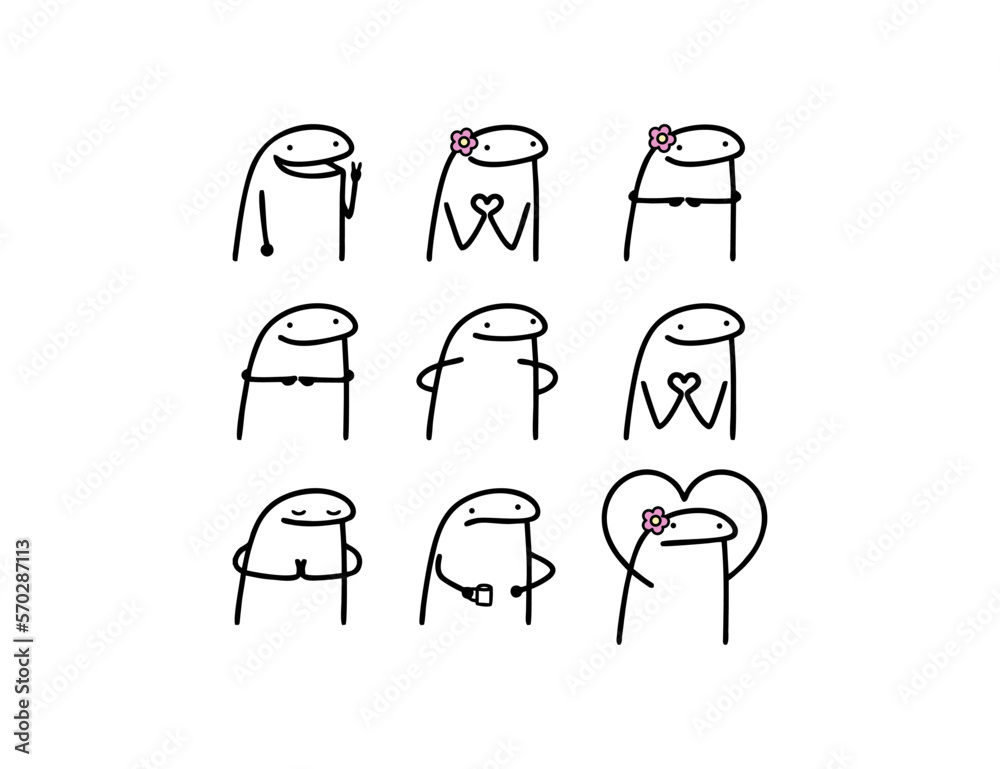 FLORK MEME VETOR DRAW Stock Vector | Adobe Stock