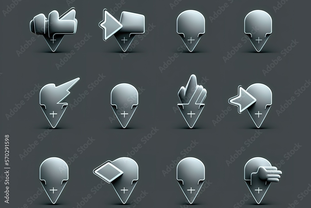 Hand pointer cursor. Computer mouse click cursor gray arrow icons set ... Hand pointer cursor. Computer mouse click cursor gray arrow icons set ...