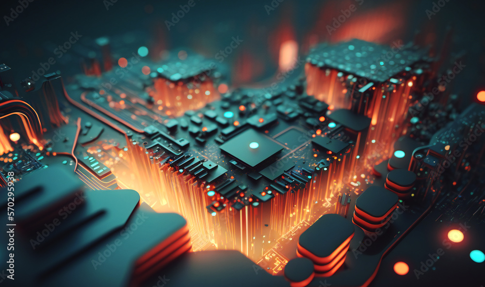 Big data technology represented through an abstract and visually ...