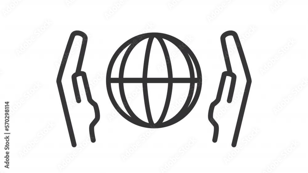 Animated network linear icon. Internet communication. Website ...