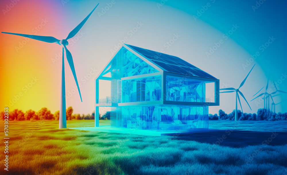 Renewable energy house with improved heat dissipation and poor ...