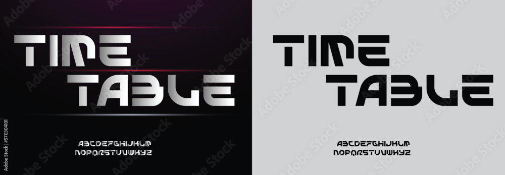 Time Table, Game Sport Movie Alphabet Font. Typography modern regular ...