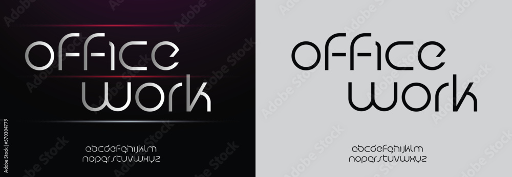 Office Work, Game Sport Movie Alphabet Font. Typography modern regular ...