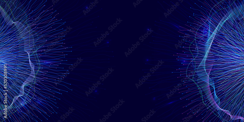 Digital neural network. Abstract image of neural connections on blue ...