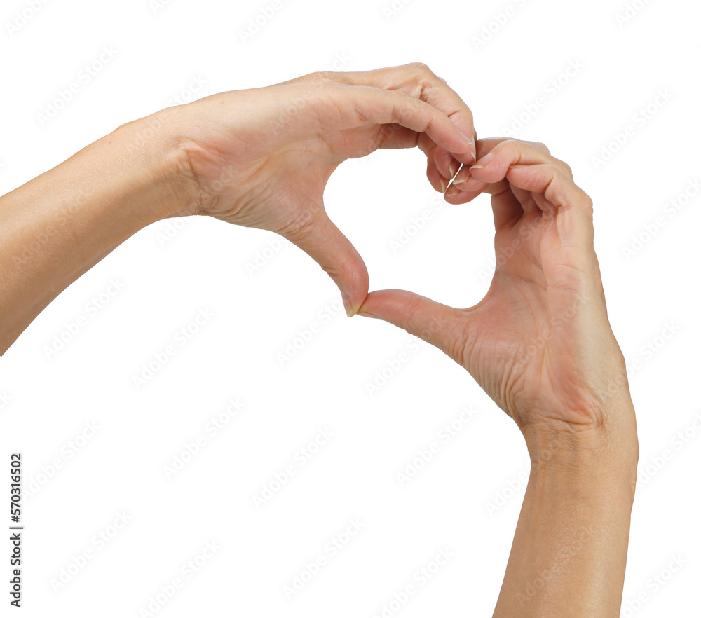 Female hands making a heart shape isolated transparent png file Stock ...